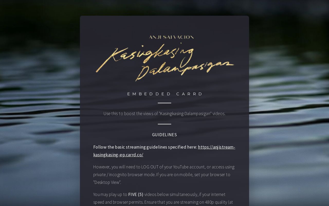 anjistream - Kasingkasing Dalampasigan EP - Embedded Carrd